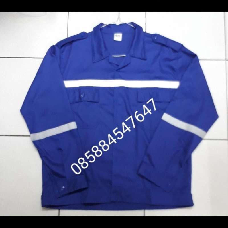 Jual baju seragam safety baju kerja atasan baju proyek biru bca di ...