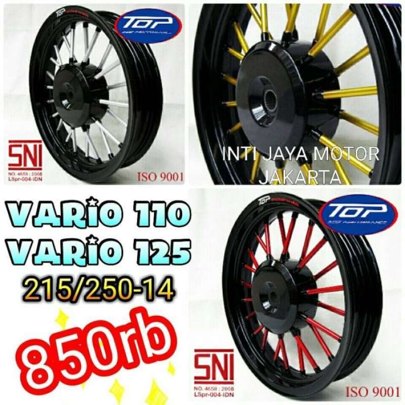 Promo Velg Motor Vario 110 Beat Scoopy Spacy Top Andong Black Sier ...