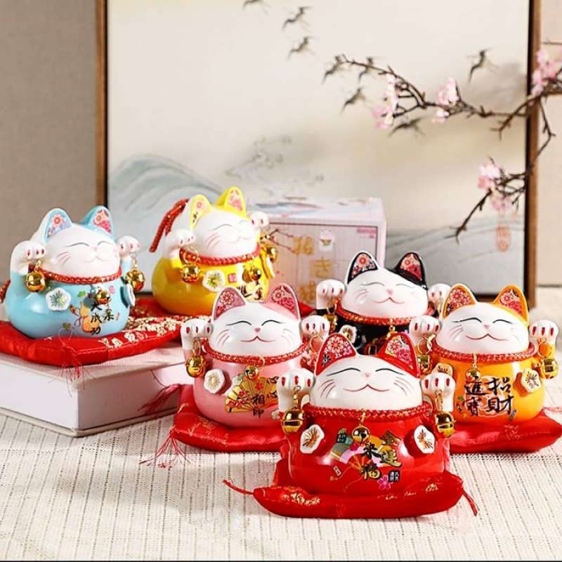 Jual kucing hoki/lucky cat/kucing keramik/celengan kucing/manekineko di ...