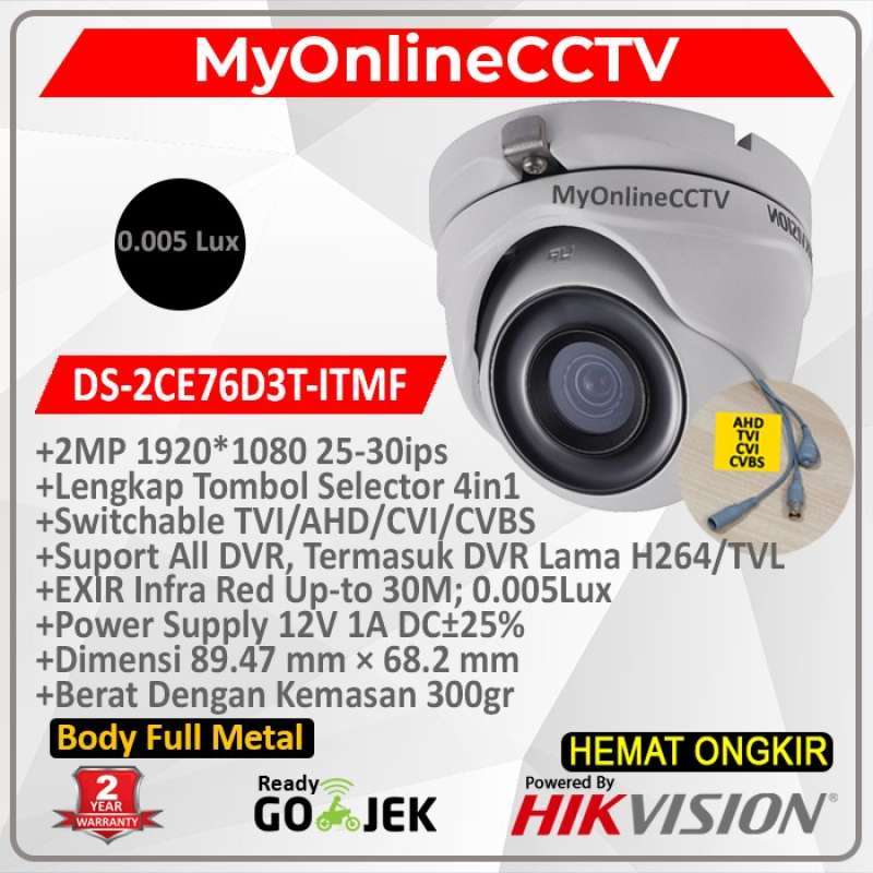 Promo Stok Terbatas Ds-2Ce76D3T-Itmf Hikvision Kamera Cctv Indoor 2Mp Ultra Low Light Terbaru ...