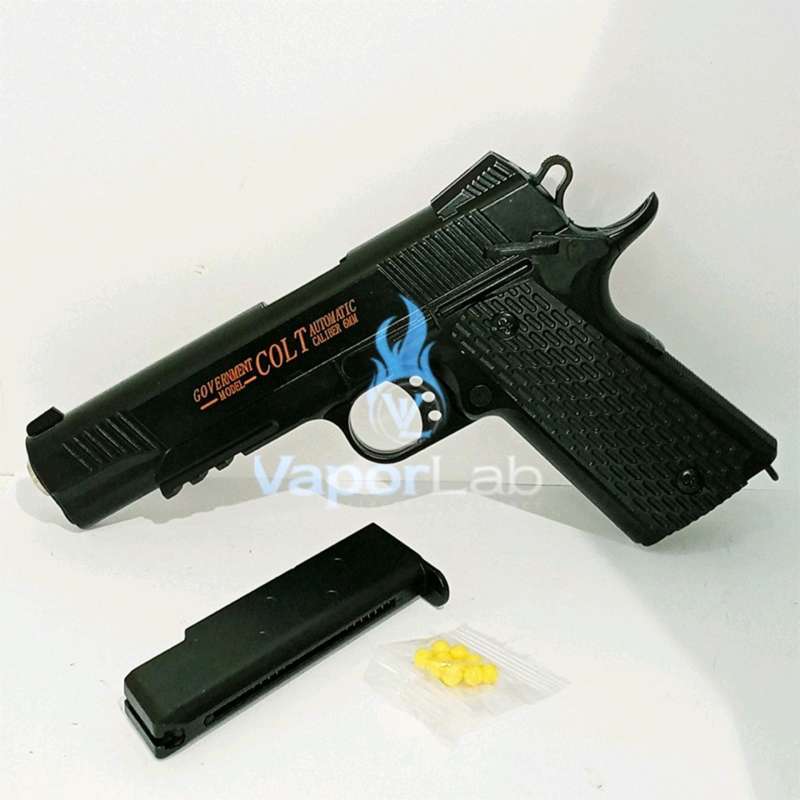 Jual mainan anak pistol C10A+ colt 1911 spring action alloy toy gun 6mm ...