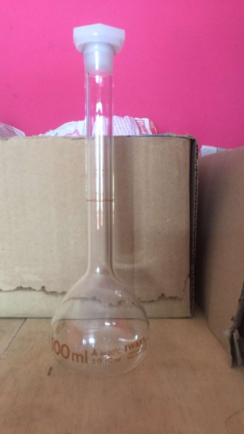 Jual VOLUMETRIC FLASK IWAKI PYREX 100 ML / LABU UKUR di Seller Afifah ...