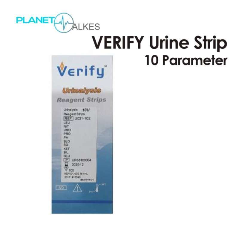 Jual Verify 10 Parameter Urinalysis Reagent Urine Strip 10p Isi 100 ...