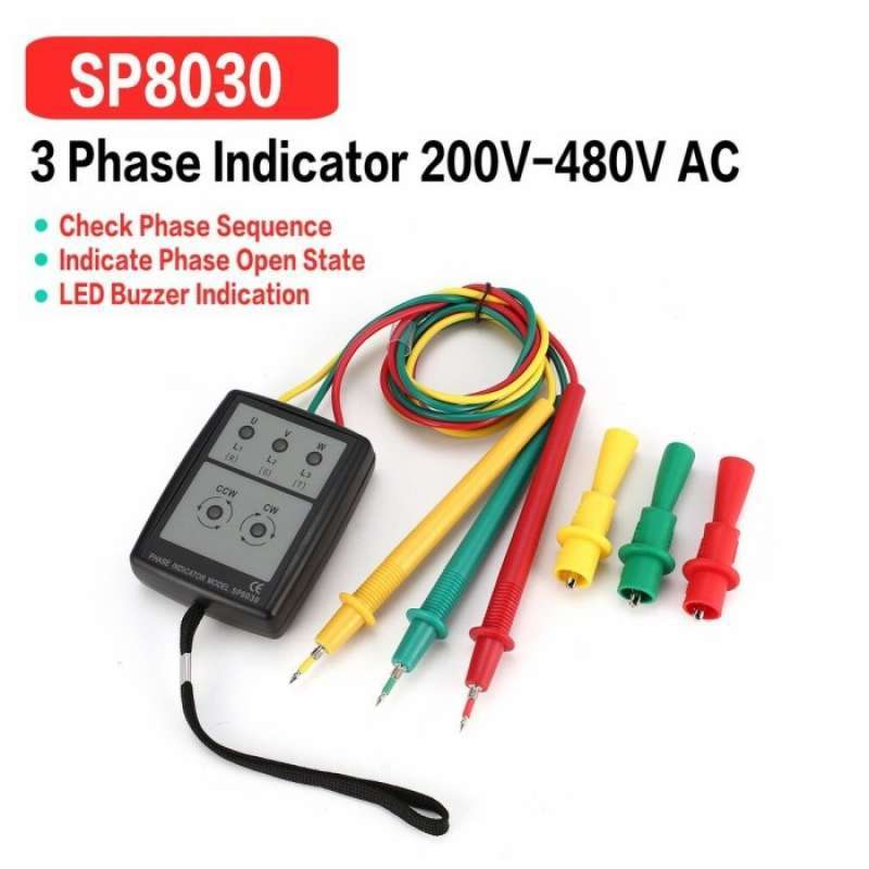 Jual Sp8030 Digital Three 3 Phase Indicator Rotation Tester Indikator ...