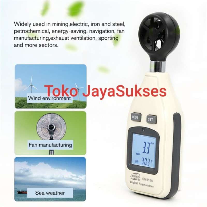 Jual Alat Ukur Kecepatan Angin - Digital Wind Speed Anemometer With Lcd ...