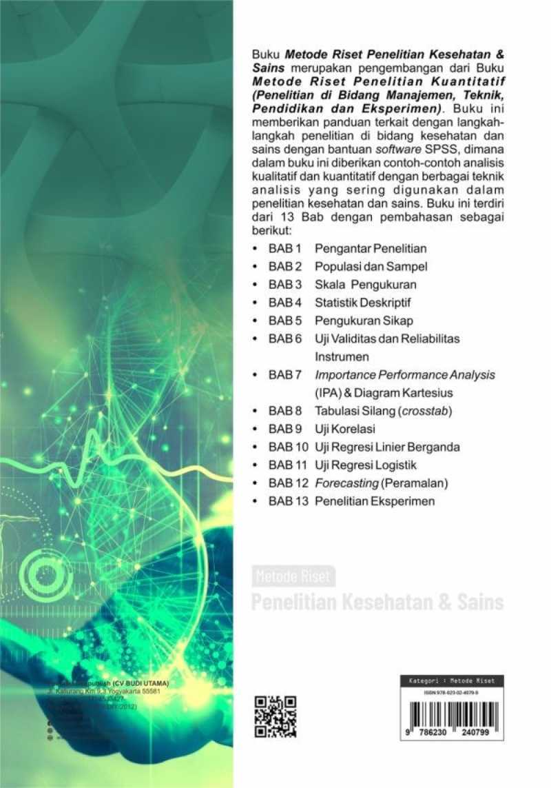 Jual Buku Metode Riset Penelitian Kesehatan & Sains - Slamet Riyanto di ...