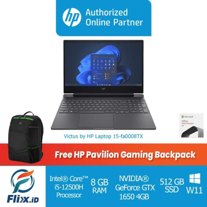 Jual Hp Victus Gaming Laptop 15-fa0116tx I5-12500h 8gb 512ssd Gtx 1650 W11 Di Seller Flixx.id ...