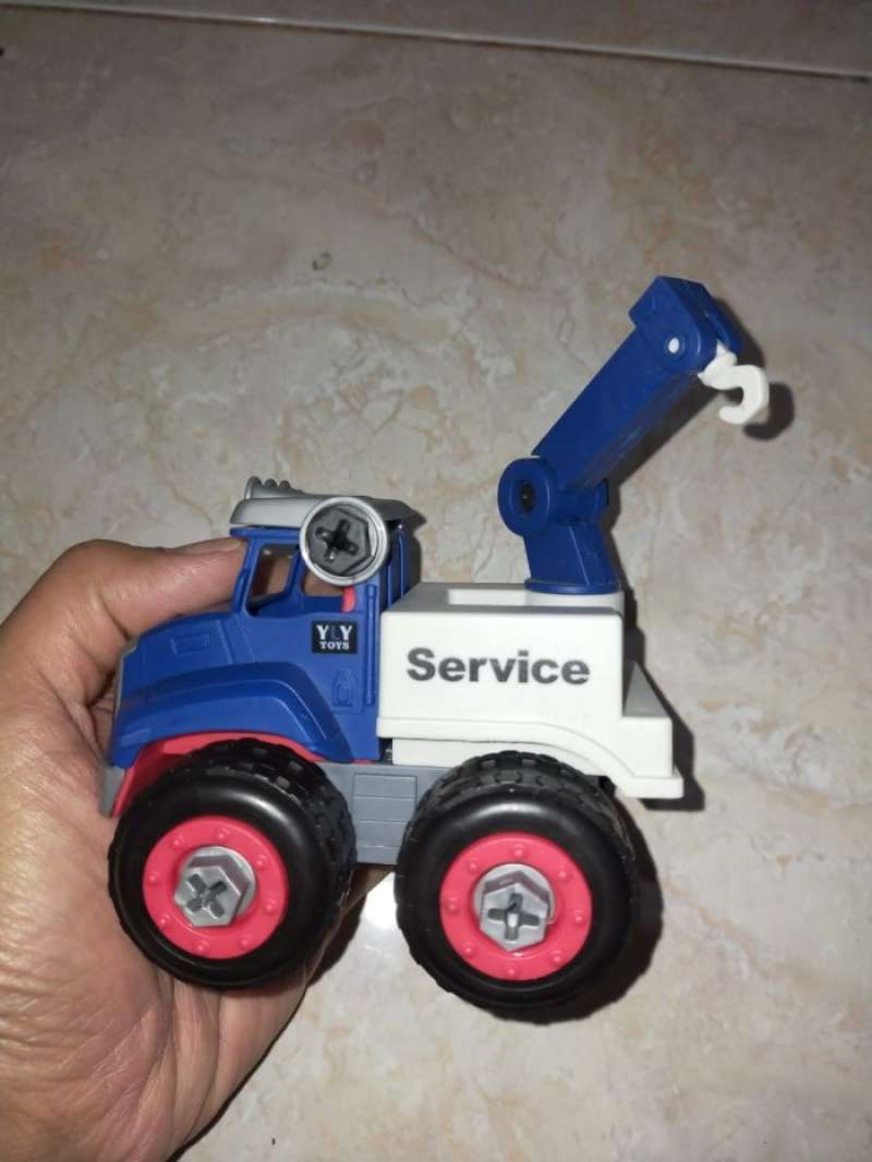 Jual Mainan Edukasi Bongkar Pasang Truck Crain Rakit Konstruksi Satuan ...