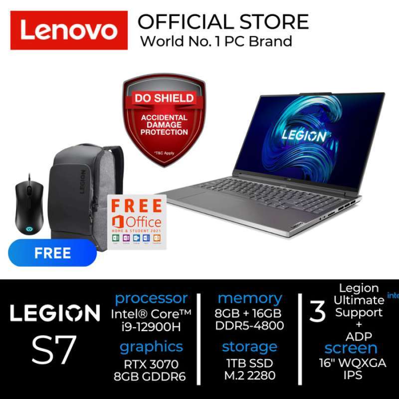 Jual Lenovo Legion S7 16IAH7 i9-12900H-RTX 3070-24GB-1TB SSD-Win 11+OHS ...