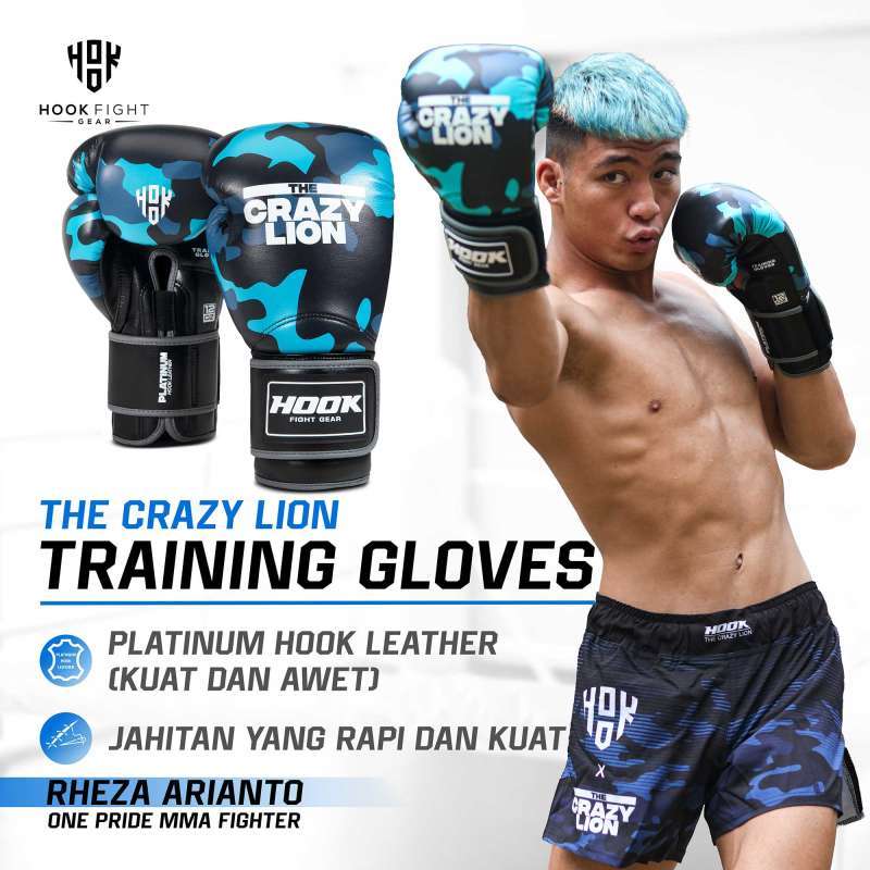 Promo Sarung Tinju Muay Thai Boxing Gloves Hook x The Crazy Lion Glove ...