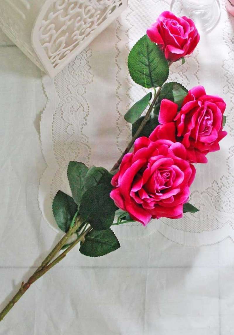 Promo Bunga Plastik Hias Artificial Artifisial Mawar Rose Setangkai ...