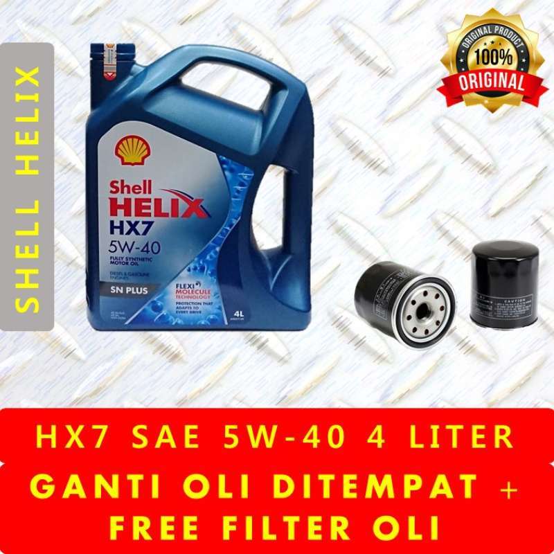 Jual SHELL HELIX HX7 5W-40 [4 LITER] GANTI OLI DITEMPAT + BANYAK HADIAH ...