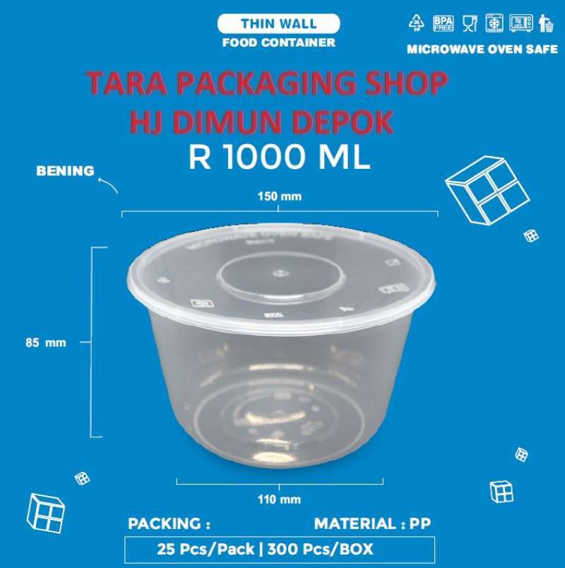 Jual THINWALL ROUND 1000 ML MANGKOK BULAT di Seller Tara Packaging Shop - Sukamaju, Kota Depok ...