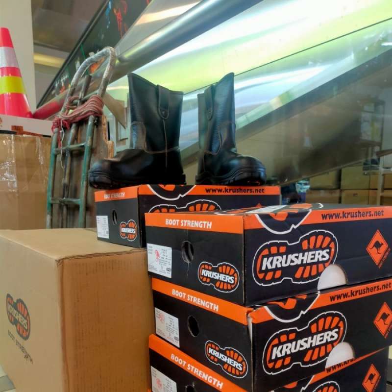 Promo Sepatu Safety KRUSHER TEXAS BLACK ORIGINAL Diskon 6% di Seller ...