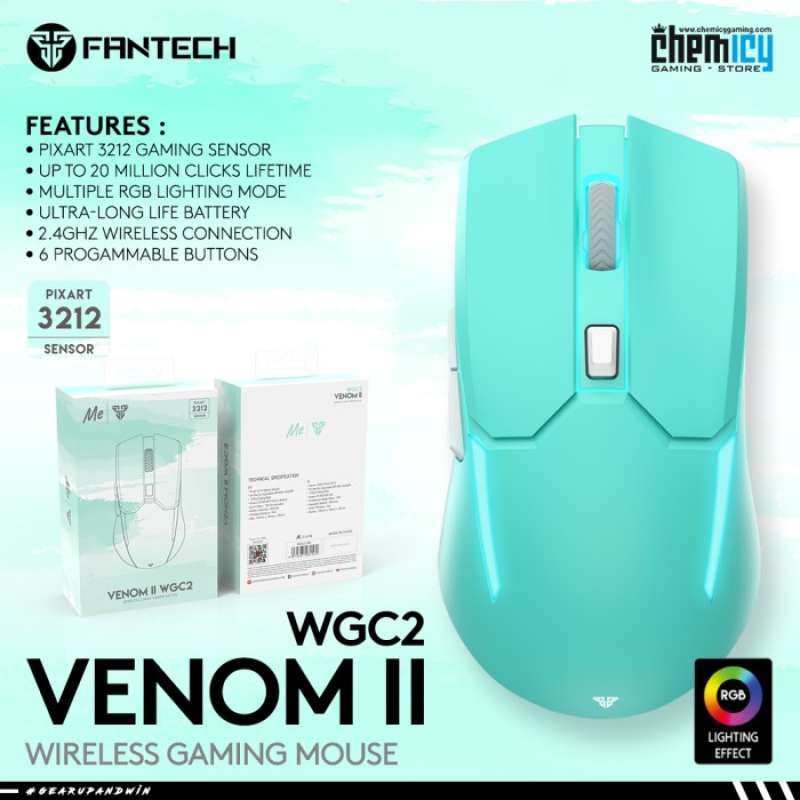 Promo Fantech Venom II WGC2 Mint Edition Wireless Gaming Mouse Diskon ...