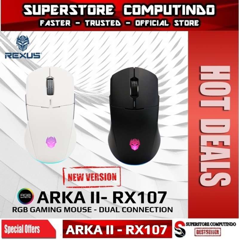 Promo Rexus Arka Ii Rx-107 Dual Connection - Rgb Wireless Gaming Mouse ...