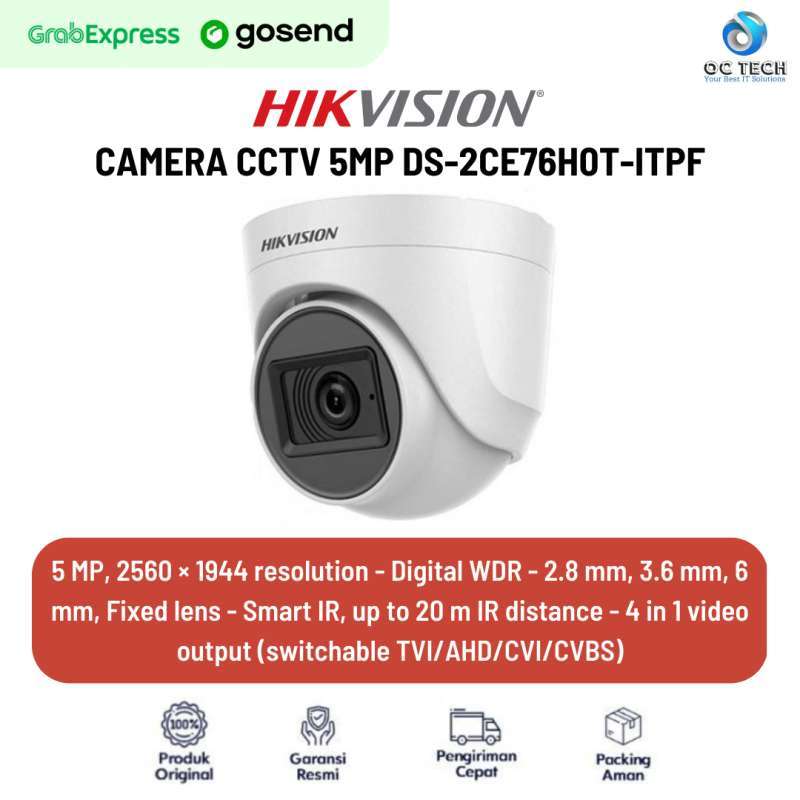 Jual Kamera Cctv Indoor Hikvision Ds-2ce76h0t-itpf 5mp Turret Garansi ...