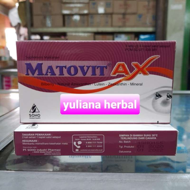 Promo matovit ax box isi 18 kaplet original, vitamin mata Diskon 23% di ...