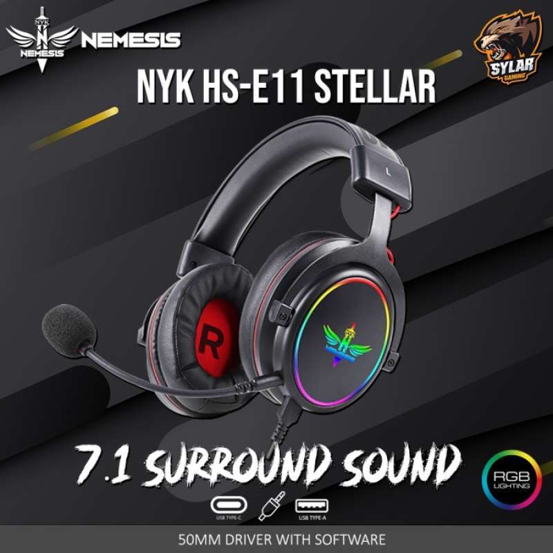 Promo NYK HS-E11 Stellar RGB 7.1 Surround Sound Gaming Headset Diskon ...