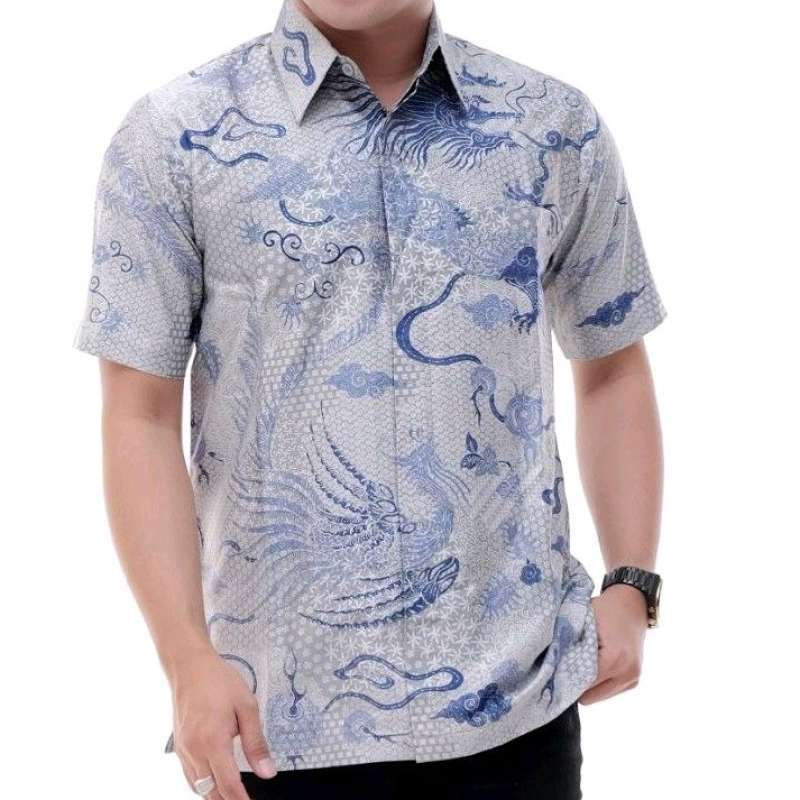 Jual Kemeja Batik Tulis Kain Satin Lengan Pendek Dalam Lapis Puring ...