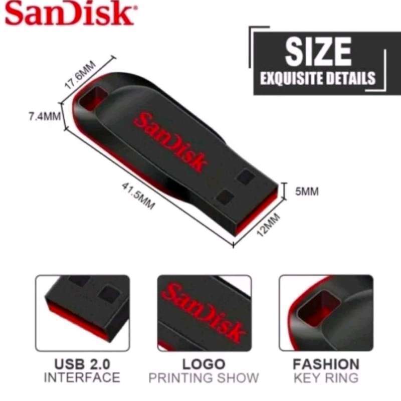 Jual Sandisk Cruzer Blade 128gb Flashdisk Flash Disk Udisk Flash Drive ...