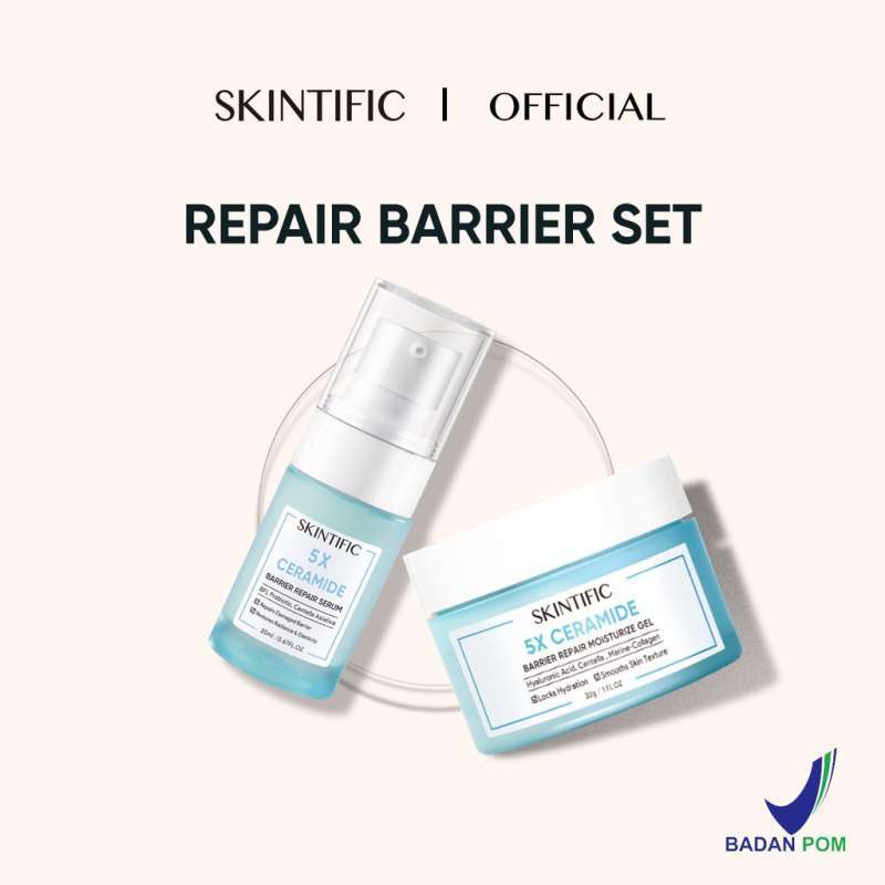 Promo SKINTIFIC 2pcs set with serum (Cream +Serum) paket skincare ...