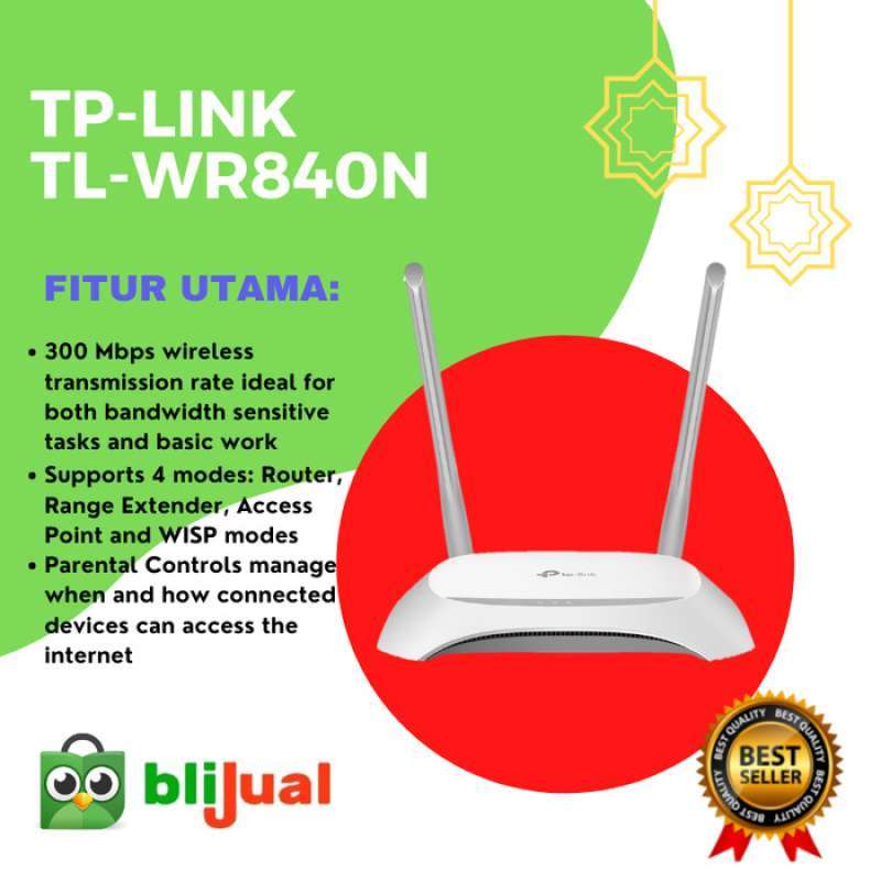 Promo TL-WR840N 300Mbps Wireless Router Diskon 23% di Seller Moni Store ...