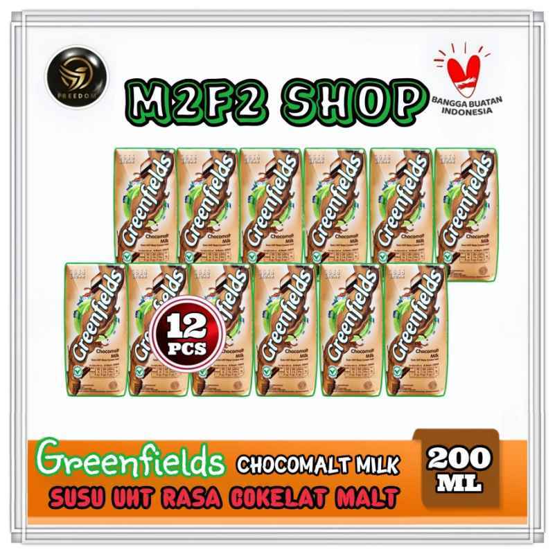 Promo Greenfields Susu UHT Chocomalt Milk | Cokelat Malt - 200 ml ...