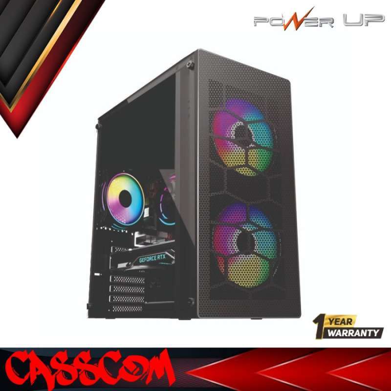 Jual Casing PC PowerUp Raptor PowerMax 700 Include 2 Fan Case RGB PSU ...
