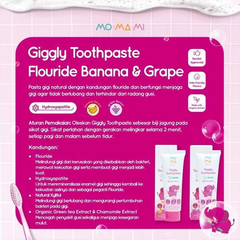 Jual Momami Giggly Toothpaste Grape 50gr 129350 50 Gr Di Seller Cupliss ...