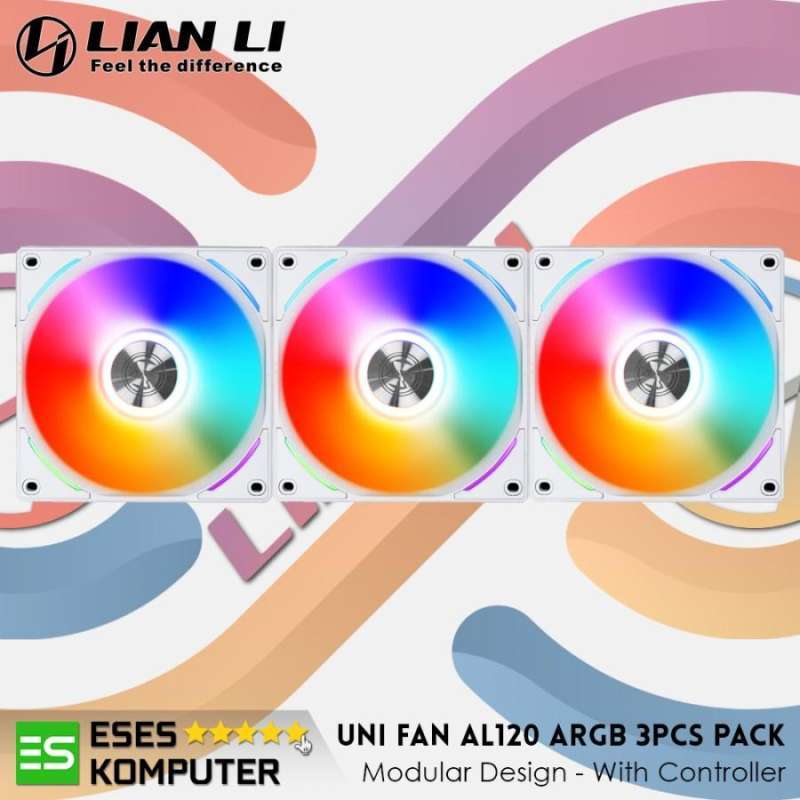 Jual Fan LIAN LI UNI FAN AL120 WHITE - 3PCS 120MM PWM ARGB FAN ...