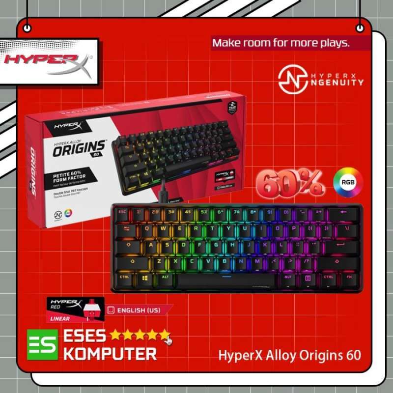 Jual Keyboard Hyperx Alloy Origins 60 Mini | 60% Layout | Keyboard ...