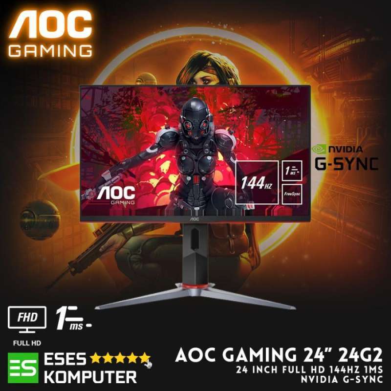Jual Aoc Gaming Monitor 24g2 - 23,8 Inch 144hz, 1ms, Ips, Freesync, Hdr ...