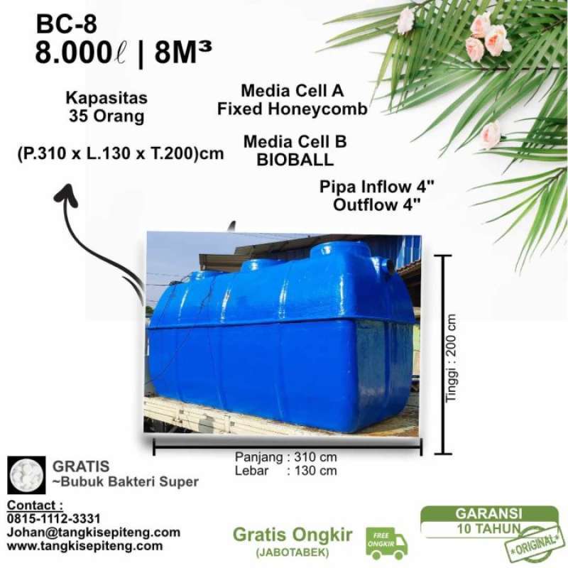 Promo Tangki Treatment BIO SEPTIC - BIOTANK BIOFIL - 8000L / 8m3 Diskon ...