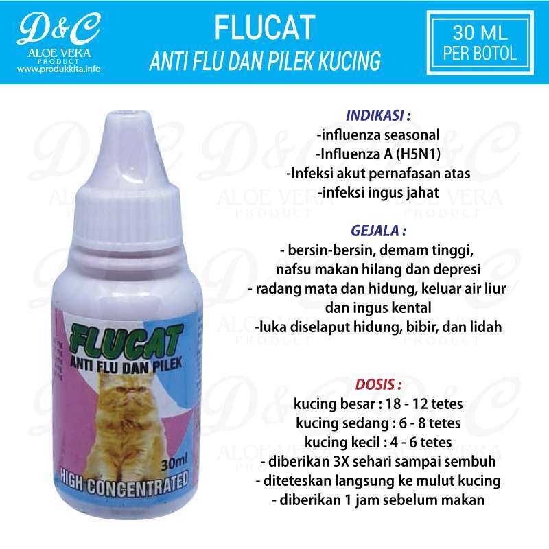 Promo Flucat Obat Pilek Hidung Berair Bersin Bersin Kucing [30ml ...
