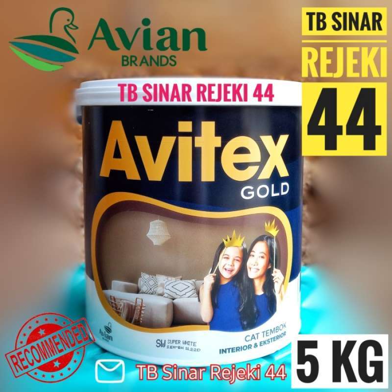 Promo GALON 5 KG AVITEX GOLD CAT TEMBOK INTERIOR EXTERIOR AVIAN BRANDS ...