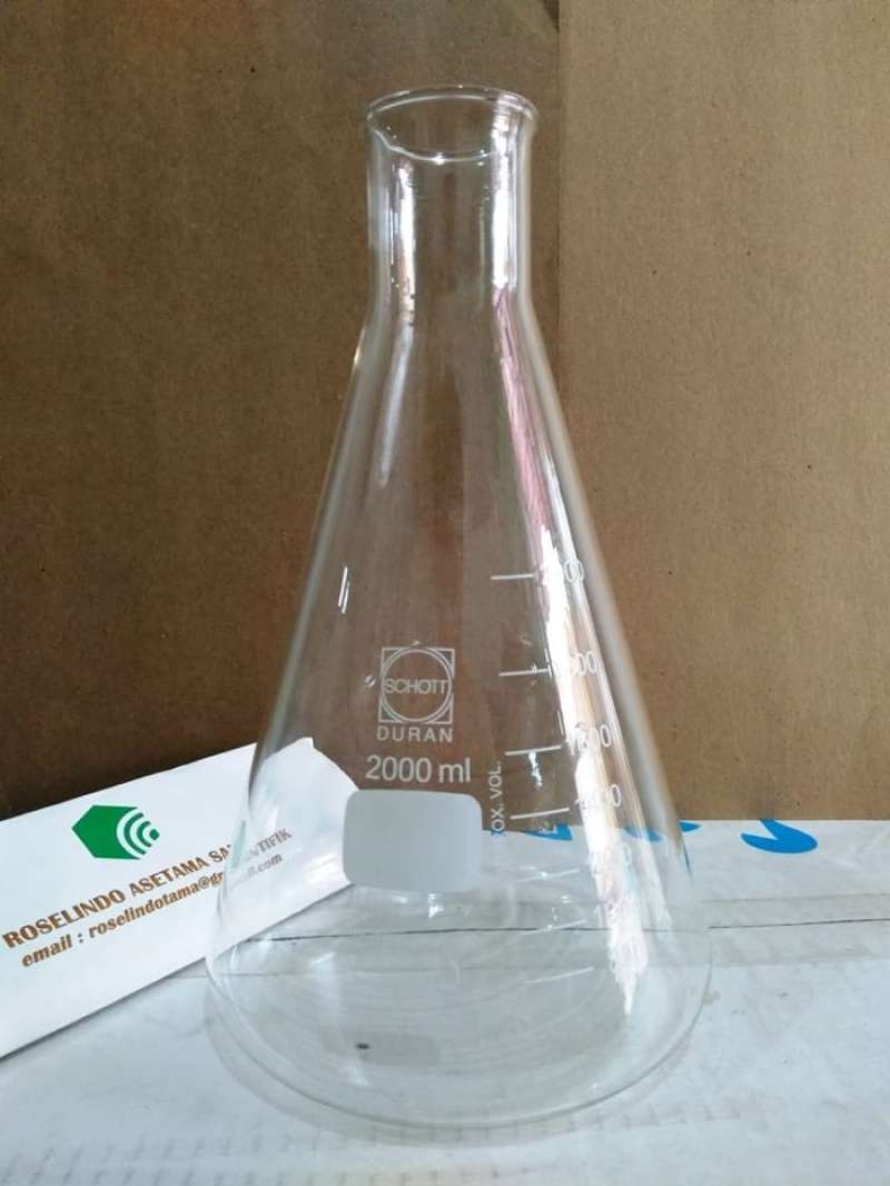 Promo DURAN Erlenmeyer glass cap 2000 ML Labu erlemeyer 2L Diskon 33% di Seller Anes Medika ...