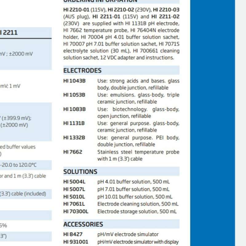 Jual Hanna Instruments Hi-2211 Bench Top Ph & Mv Meter Di Seller Anes ...