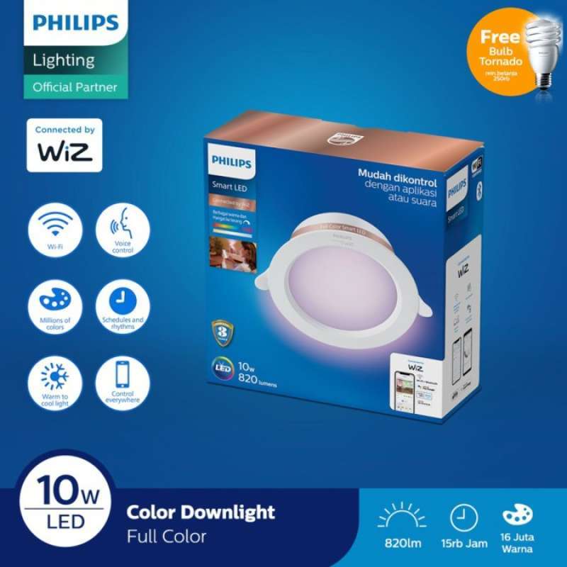 Promo PHILIPS SMART WIFI LED DOWNLIGHT 10W - TUNABLE COLOR -RGB Diskon ...