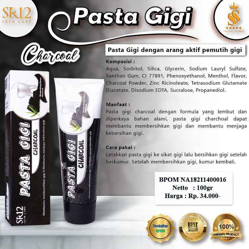Promo Pasta Gigi Charcoal SR12 Pasta Gigi Siwak dan Daun Sirih Pemutih ...