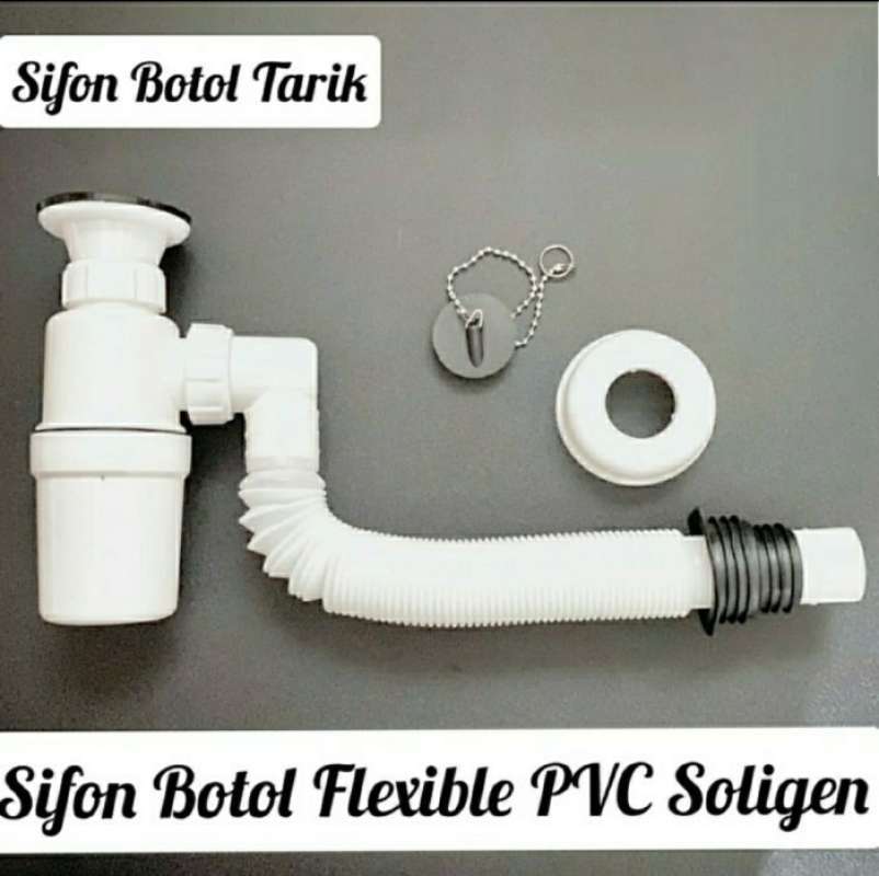 Promo Sifon Botol Flexible Wastafel Pvc - Sifon Afur Strainer Tarik ...