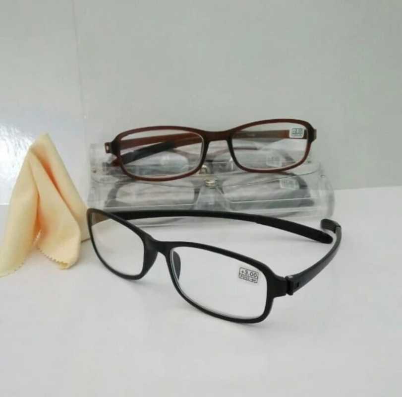 Promo Kacamata Baca Frame Elastis Lensa Ukuran Plus Free Case Dan Lap ...