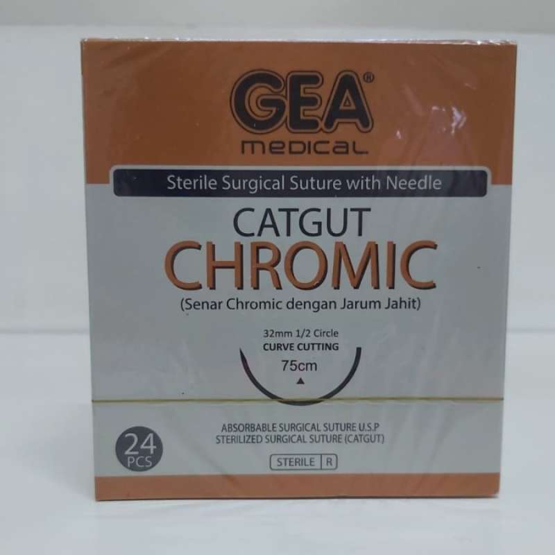 Promo GEA MEDICAL Catgut Chromic benang 1 Box isi 24pcs Diskon 33% di ...
