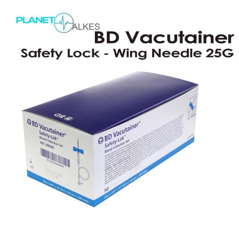 Jual Bd Wing Needle 25g 23g Bd Vacutainer Safety Lok Wing Needle Box ...