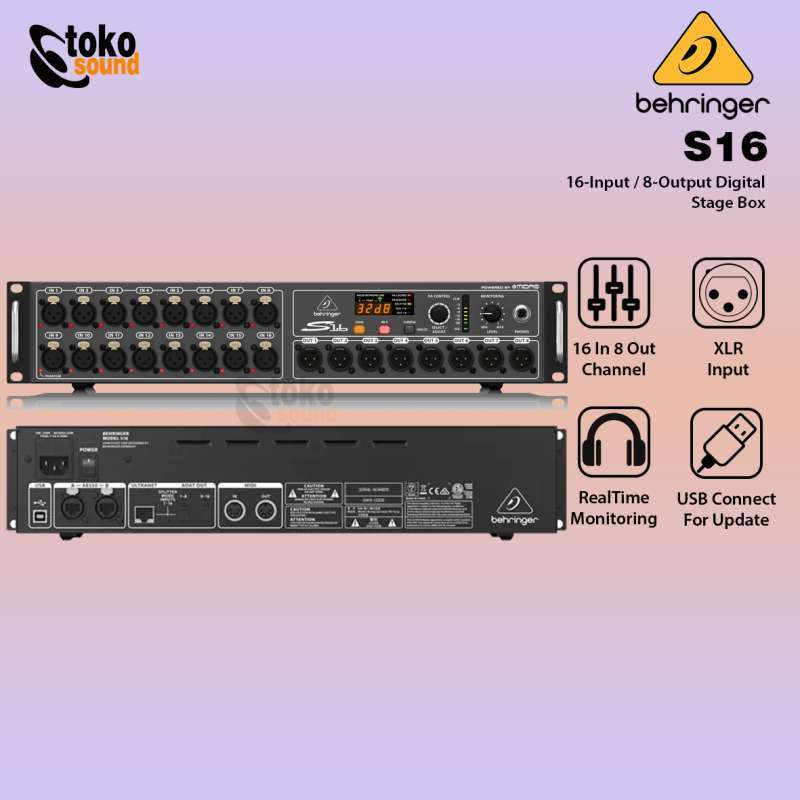 Jual Behringer S16 16-input / 8-output Digital Stage Box Di Seller Tokosound Proaudio ...