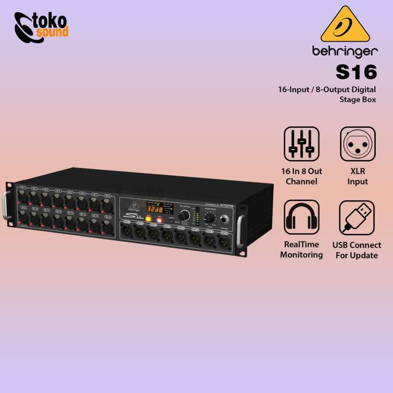 Jual Behringer S16 16-input / 8-output Digital Stage Box Di Seller Tokosound Proaudio ...