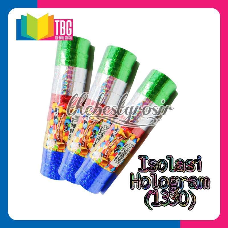 Jual 1 Slop Isolasi 1/2x10 Hologram Son/ Isolasi Warna Metalic/ Rainbow ...