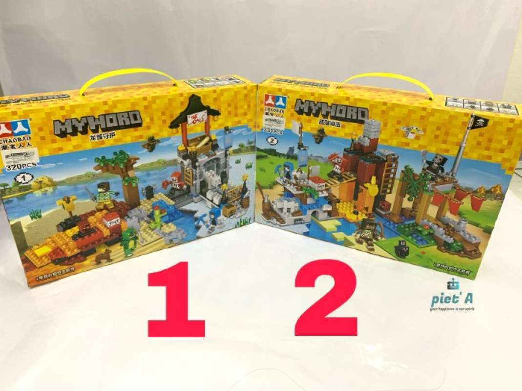 Promo Mainan edukatif Brick Block 2in1 Minecraft 8 karakter 2 pilihan ...