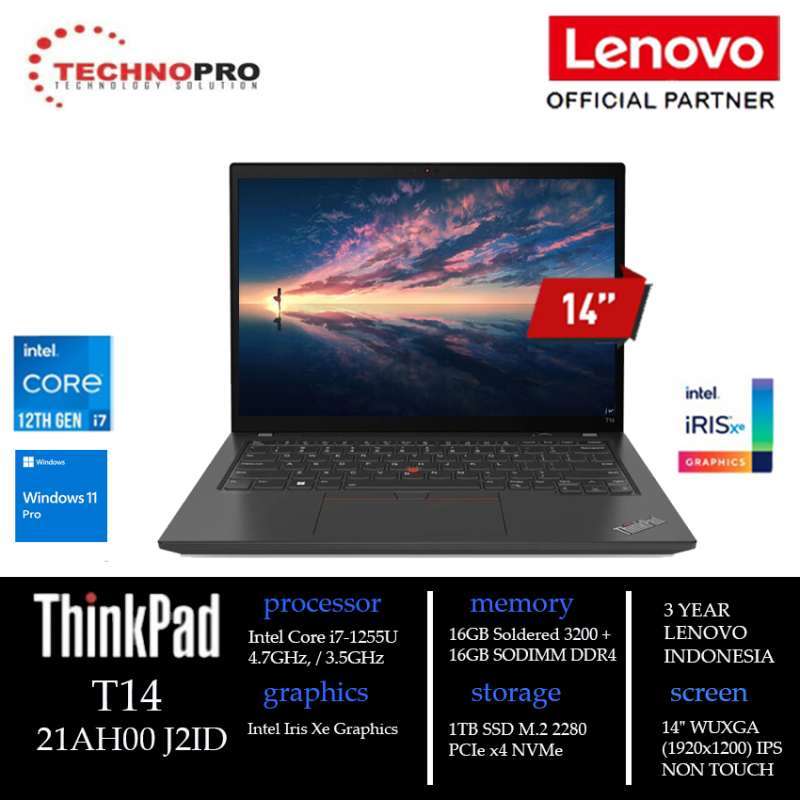 Jual Lenovo Thinkpad T14 Gen 3 J2id || Core I7-1255u 32gb 1tb Ssd Intel ...