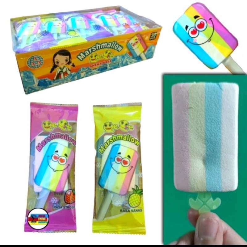 Jual Permen Marshmallow 30 pcs Bentuk Es Krim Aneka Rasa Buah per dus ...